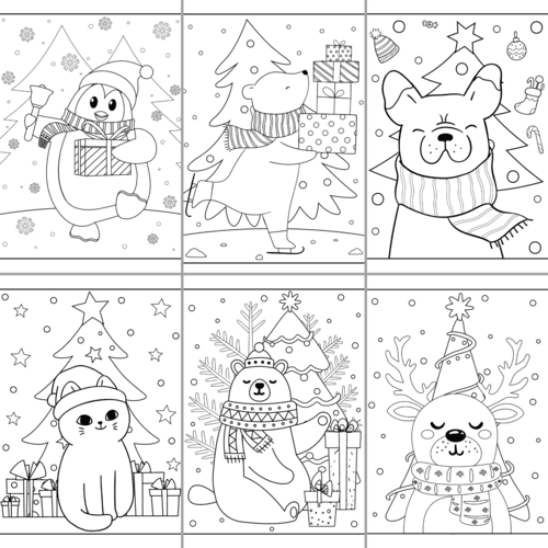 Les Animaux Fêtent Noël - Cahier de Coloriage pour Enfants