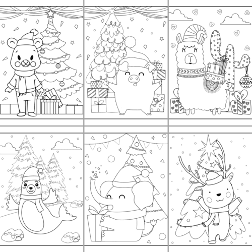 Les Animaux Fêtent Noël - Cahier de Coloriage pour Enfants