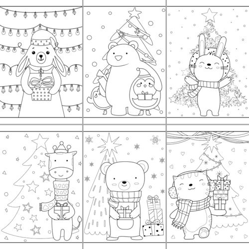 Les Animaux Fêtent Noël - Cahier de Coloriage pour Enfants
