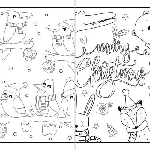 Les Animaux Fêtent Noël - Cahier de Coloriage pour Enfants